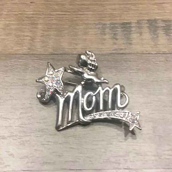 unknown | Jewelry | Mom Pin With A Angel On It Formal Mom Silver Pin ...